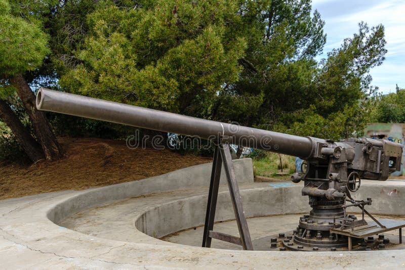 Artillery Machine Gun in a Bunker. Concept the Horror of War Stock ...