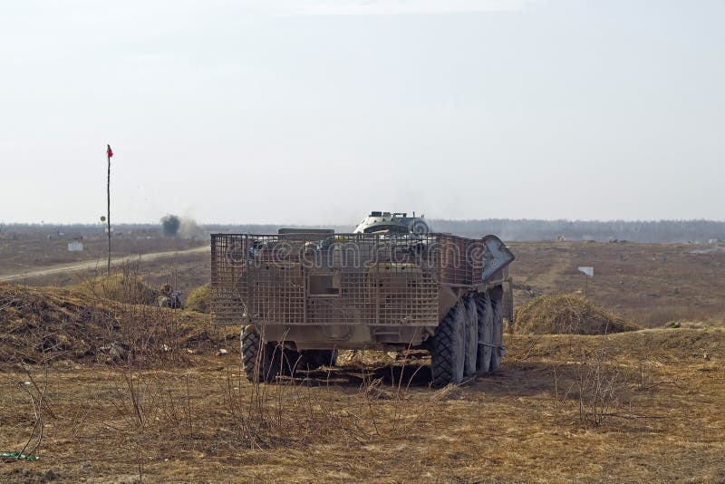 Artillery Tank on Military Hiding in Grass Stock Image - Image of amor ...