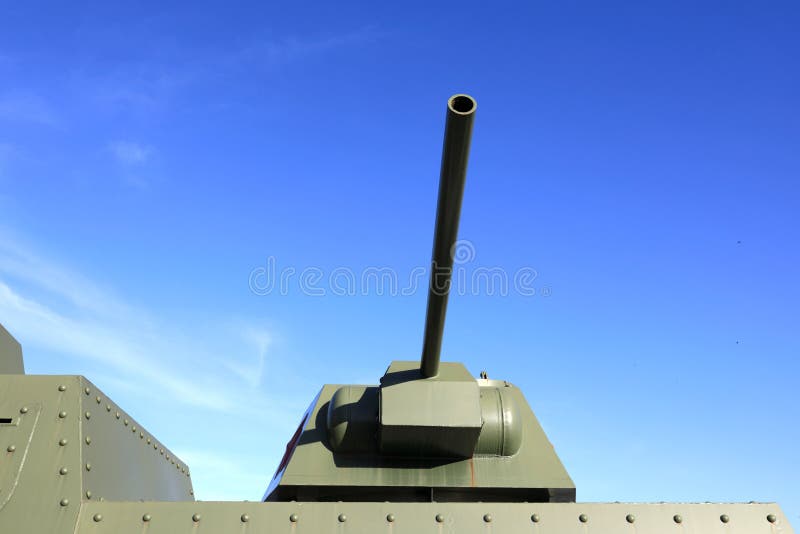 Artillery Turret on Armored Train Stock Photo - Image of armored, armor ...