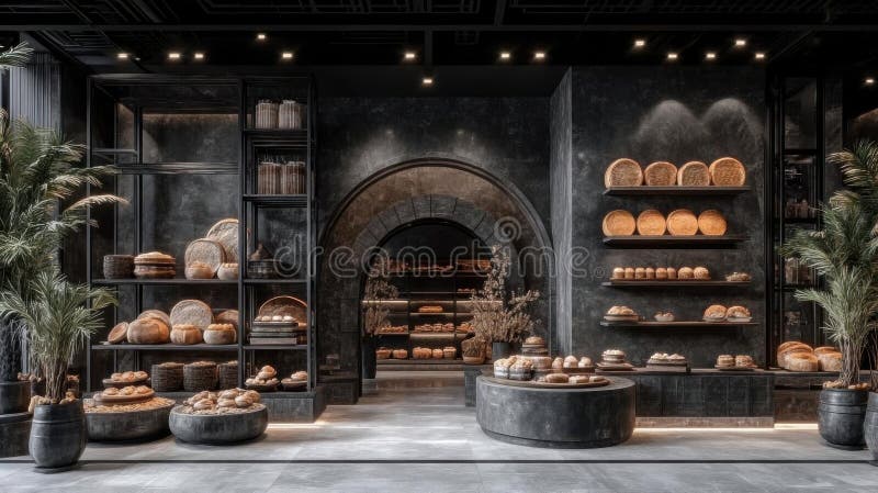 Artisan Bakery Interior Design Stock Illustration - Illustration of bread, modern: 384227343