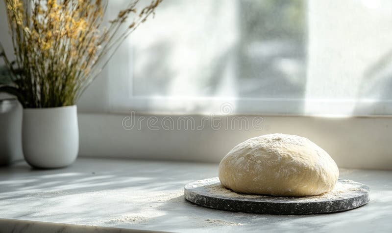 Artisan Bread Dough on a Stone Countertop Stock Photo - Image of ...