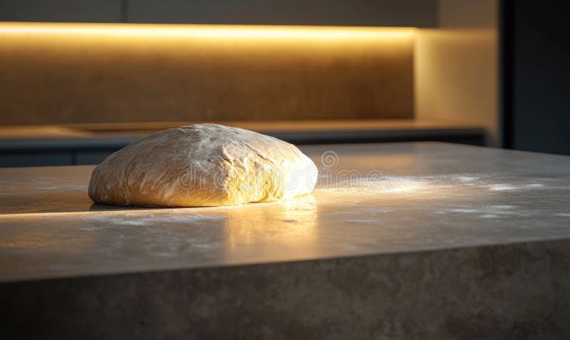 Artisan Bread Dough on a Stone Countertop Stock Image - Image of pizza ...
