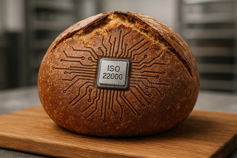 Artisan Bread with Embedded Microchip Representing ISO 22000 Food ...
