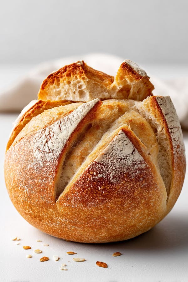 Artisan Bread Loaf with Golden Crust and Soft Texture Showcases Baking ...