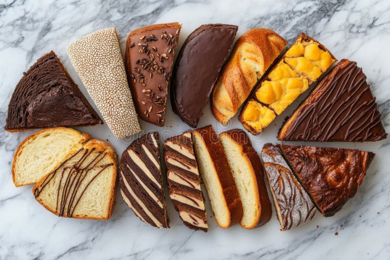 Artisan Bread Slices Create a Stunning Bakery Display Showcasing ...