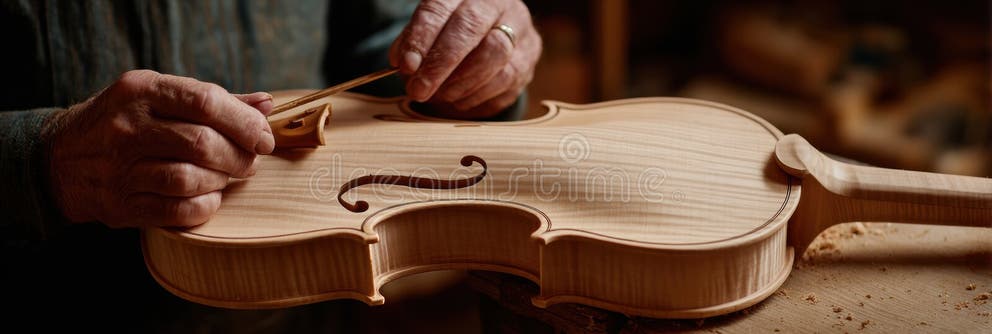 Crafting a Violin in a Workshop Showcasing Skilled Craftsmanship and ...