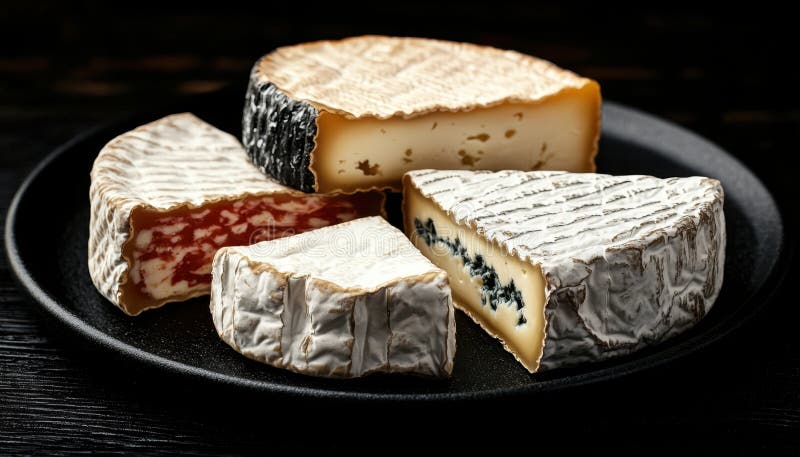 Artisan Cheese Platter Featuring Various Textures and Flavors Presented ...