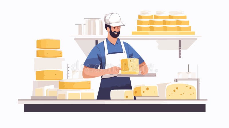 Artisan Cheesemaker Crafting Cheese: Professional Food Production ...