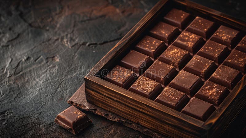 Artisan Chocolate Box with a Variety of Shapes and Cocoa Dusting. Stock ...
