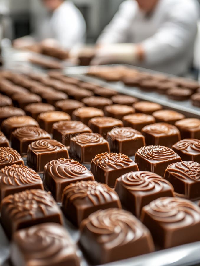 Artisan Chocolates Being Crafted by Chefs. Stock Photo - Image of ...