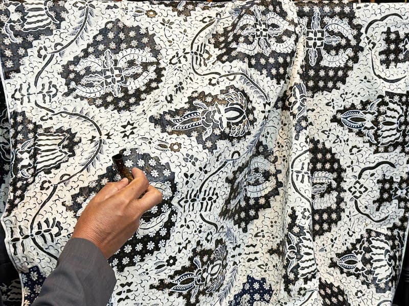 Artisan Creating Traditional Batik Patterns Using Wax and Unique Craft ...