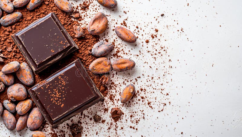 Artisan Dark Chocolate Blocks Cocoa Beans Powder High Quality Image ...