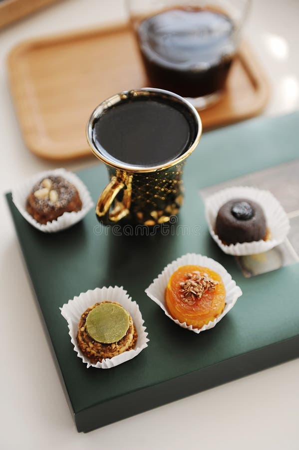 Artisan Dried Fruit-based Sweets. Healthy Lifestyle. Cup of Coffee ...