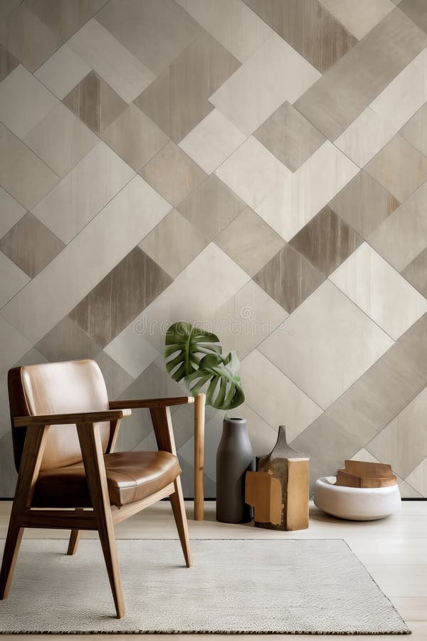 Artisan Geometric Modern Neutral Patterns at Wall Generative AI Stock ...