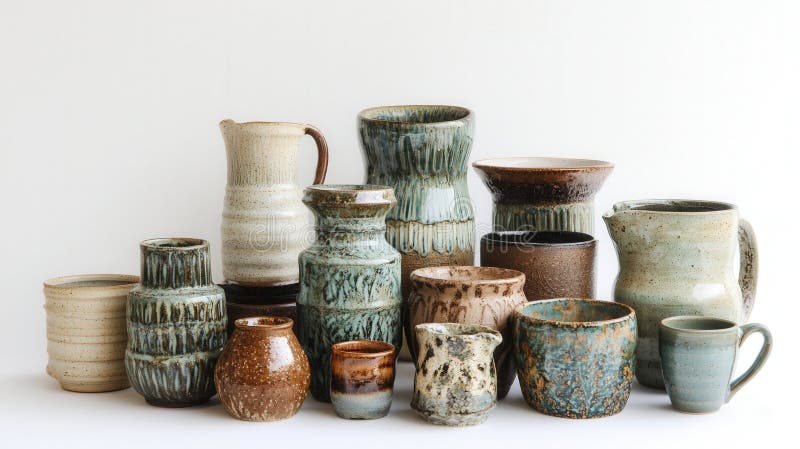 Artisan Handmade Pottery Collection with Unique Glazes Studio Showcase ...