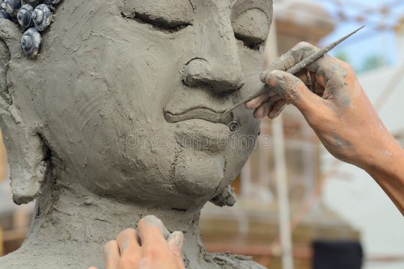 Artisan Hands Making Clay Buddha Editorial Stock Image - Image of hands ...