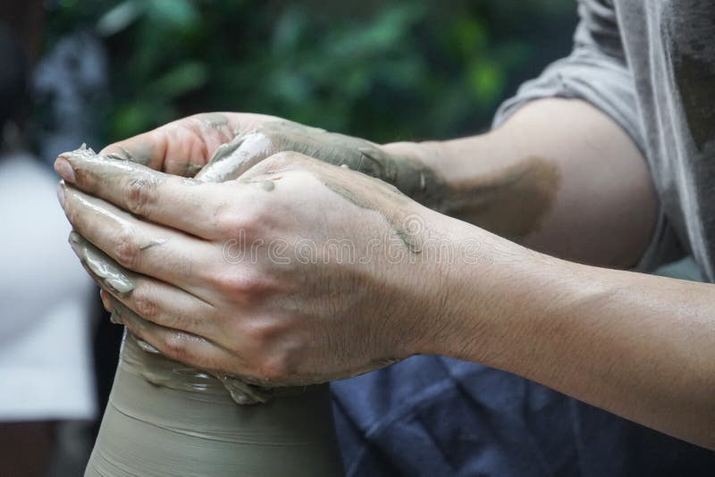 Artisan Hands Making Clay Pot Handmade Pottery Workshop Stock Photo ...