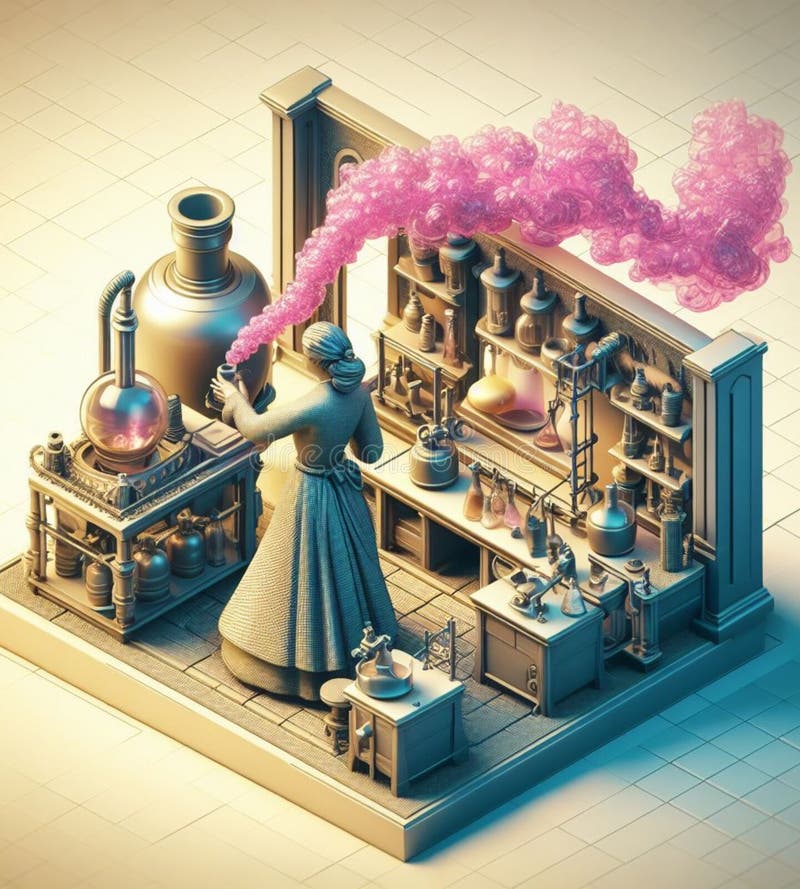 Artisan Perfume Elixir Potion Maker Pharmacist Preparing Product in ...