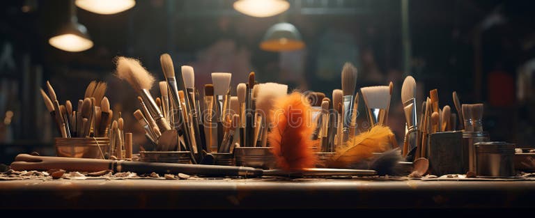 Artisan S Array of Paintbrushes Stock Image - Image of colorful, craftsmanship: 311056827