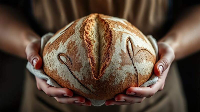 The Artisan S Pride a Masterfully Scored Sourdough Bread Creation Stock ...