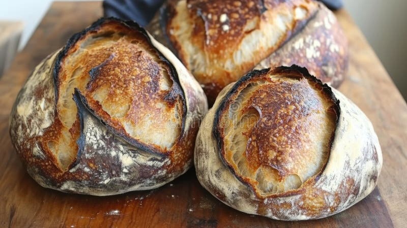 Artisan Sourdough Breads stock illustration. Illustration of making ...