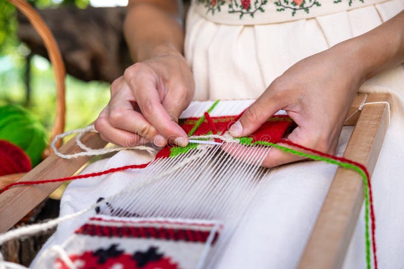 Artisan Weaver is at Work on the Hand Loom Stock Photo - Image of style ...