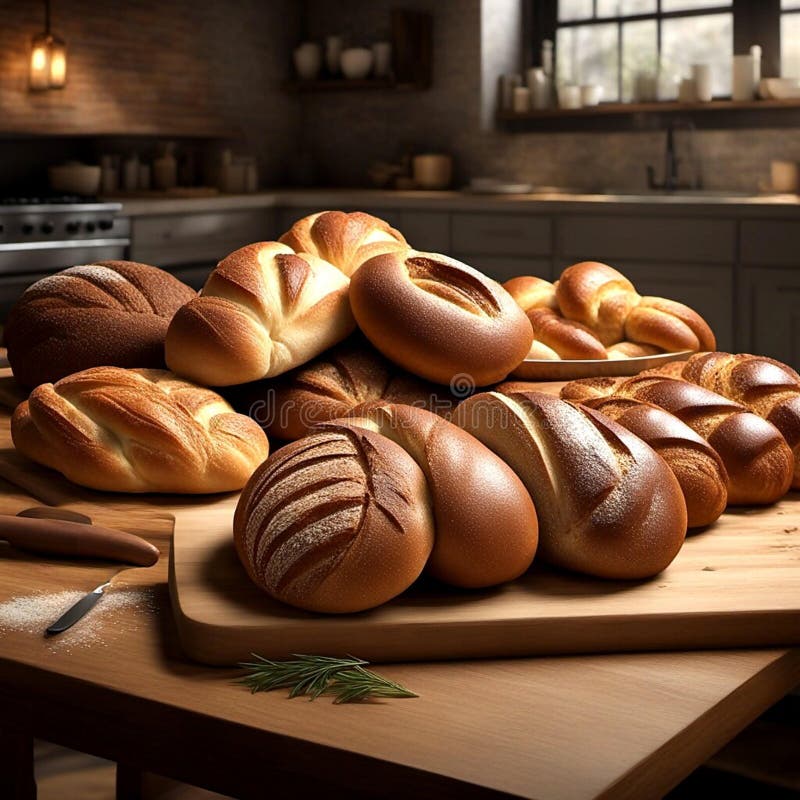 Artisanal Bread Basket: a Variety of Freshly Baked Delectable Loaves ...