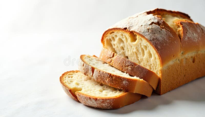 Artisanal Bread, Crusty Golden on Pristine White , Culinary, Simple ...