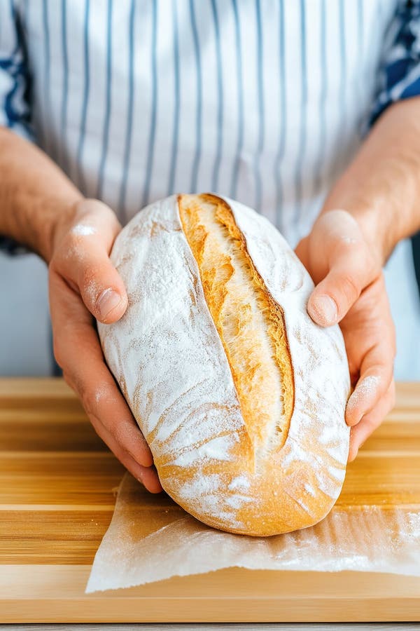 Artisanal Bread Making Process in a Bright Kitchen Environment Stock ...