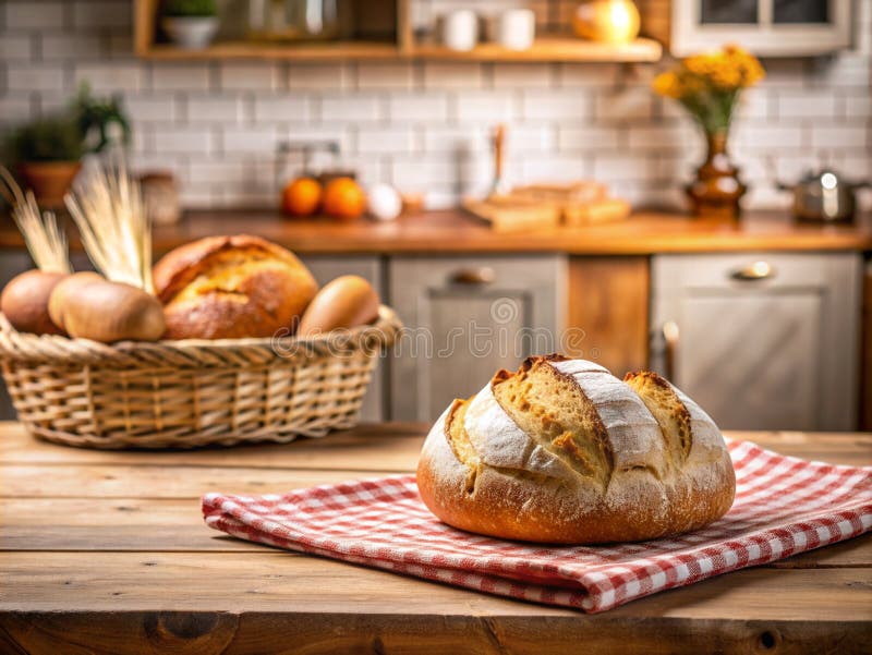 Artisanal Breads on a Beautifully Set Table Stock Illustration ...