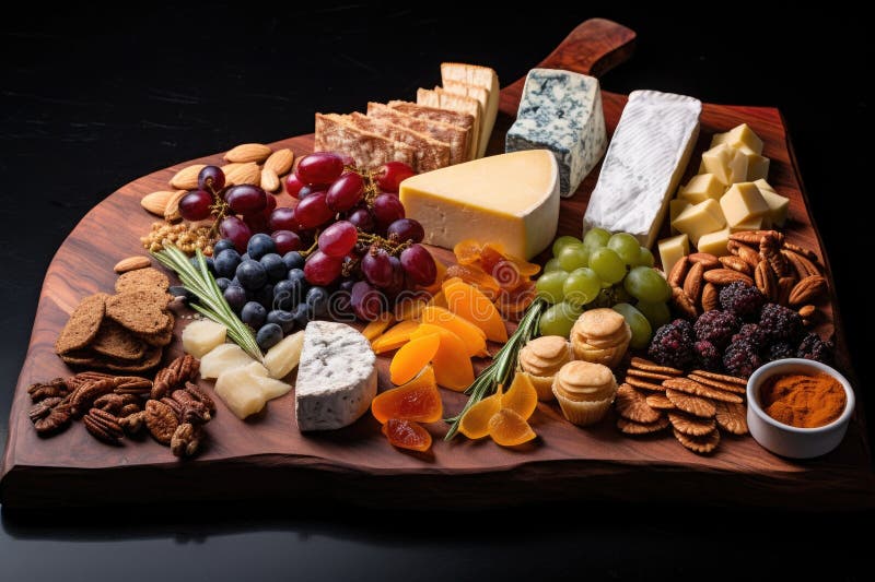 Artisanal Cheese Board with Variety of Textures and Colors Stock ...