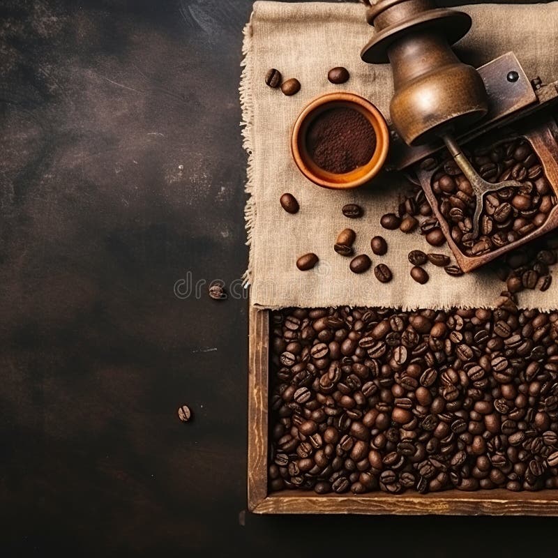 Artisanal Coffee Shop Flat Lay Atmosphere Stock Image - Image of coffee ...