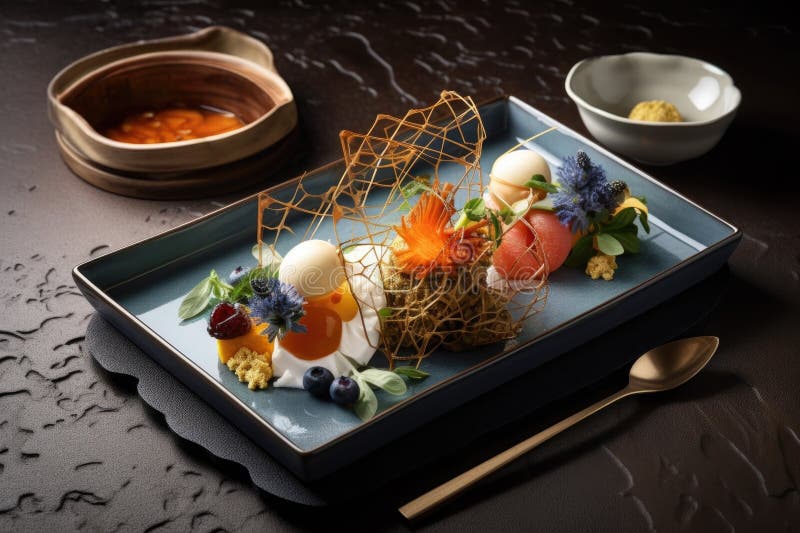 Artisanal Food Presentation with Modern and Geometric Styling of the ...