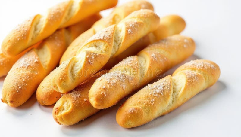 Artisanal Italian Breadsticks Arranged on White , Texture, Crispy Bread ...