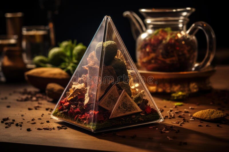 Artisanal Loose Leaf Tea Assortment in Pyramid Packaging Stock Photo ...