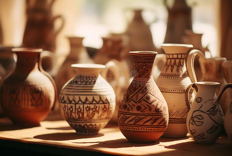 Artisanal Pottery Collection Stock Image - Image of pots, craft: 302478753