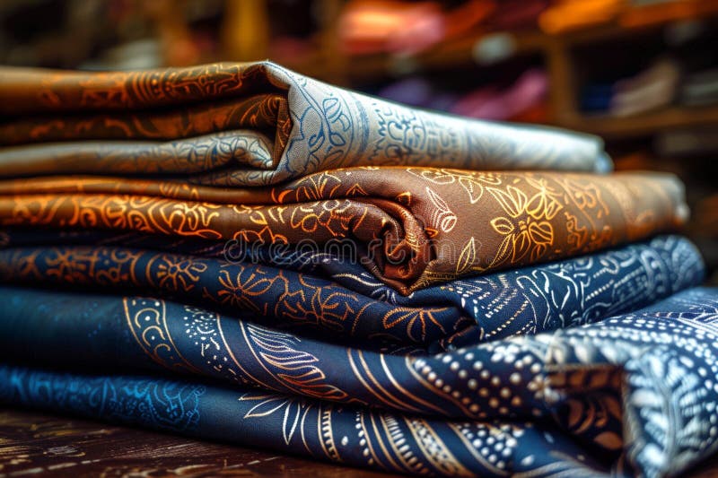 Artisanal Showcase Hand Drawn Patterns on Batik Fabric Highlight ...