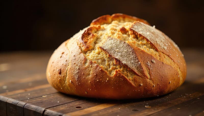 Artisanal Sourdough Bread, Crusty Texture, Golden Brown , Culinary, Studio Stock Illustration ...