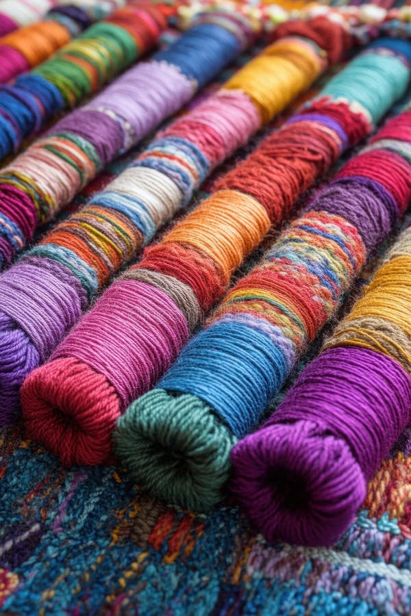 Artisanal Weaving, Colorful Threads are Skillfully Woven Together in a ...