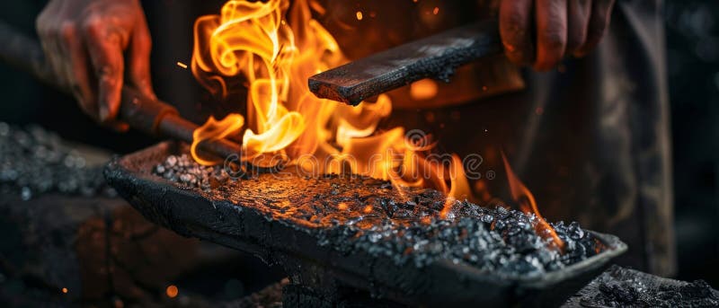 Artisans Casting Metal with Flames a Dance of Fire and Craftsmanship ...