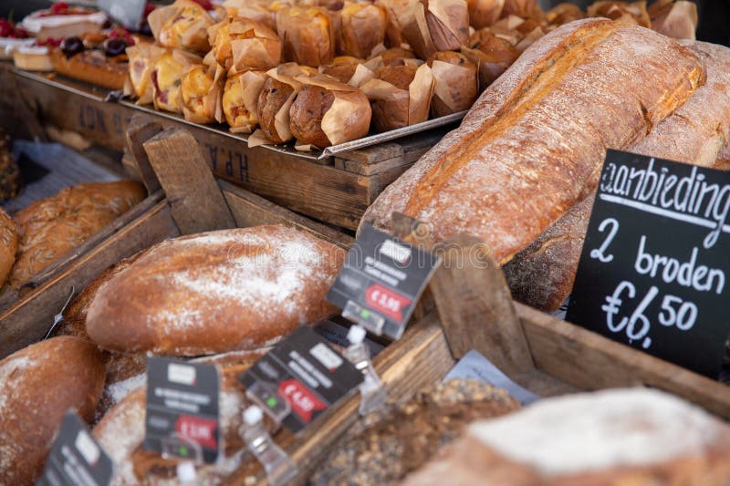 Artisian Bread Stand stock photo. Image of displayed - 272906730