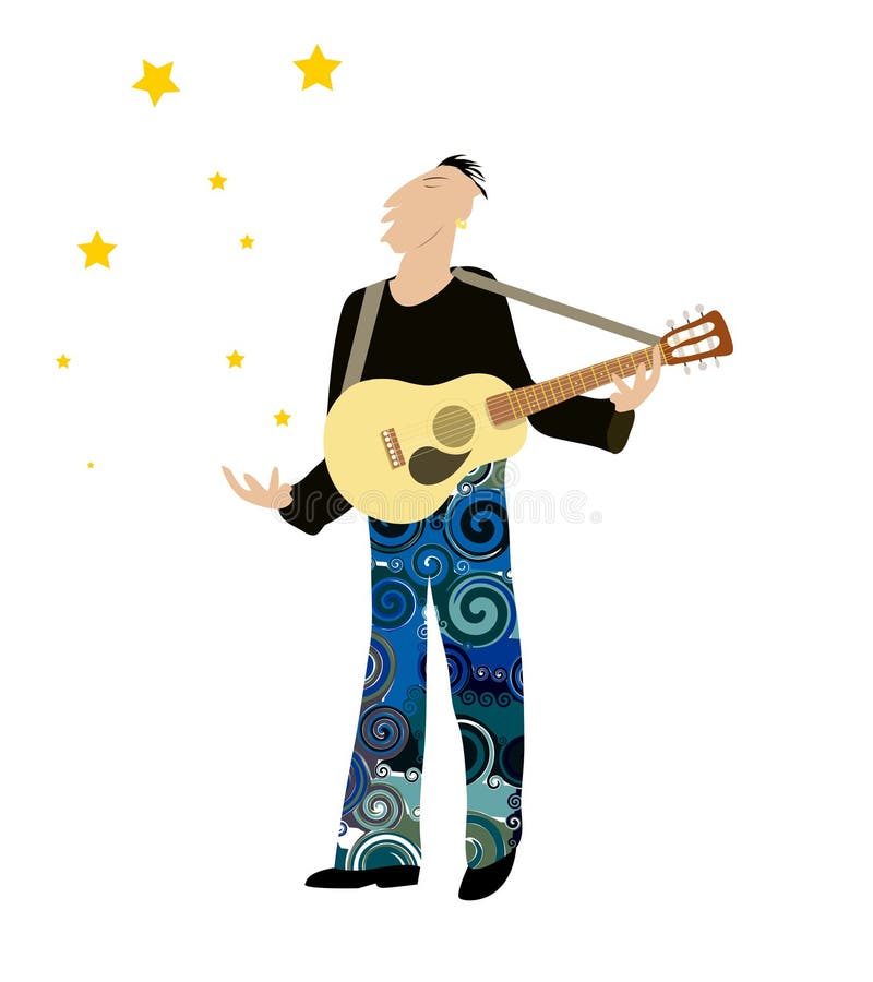 Music Series- Banjo and Contra Bass Player Stock Vector - Illustration ...
