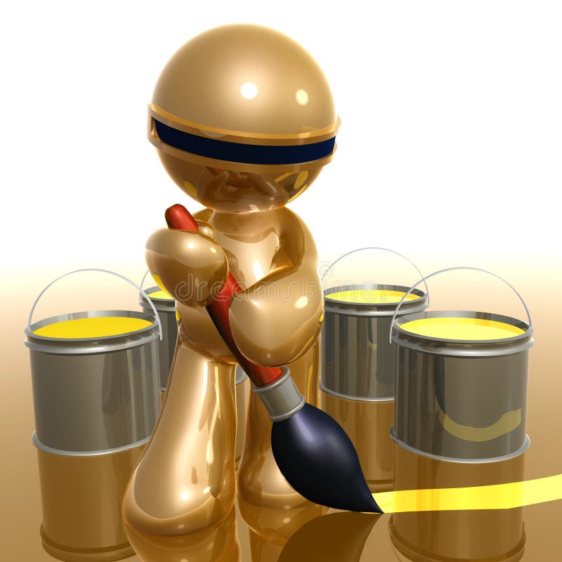 Artist 3d humanoid icon stock illustration. Illustration of painting ...