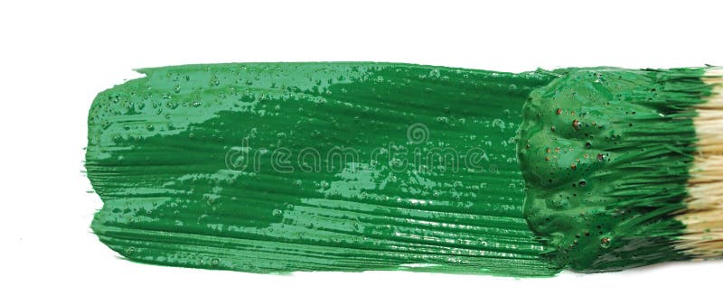 Artist Brush and Green Paint Scratch Stock Photo - Image of canvas ...