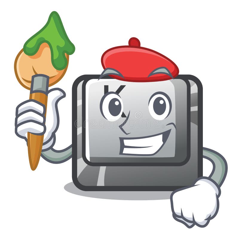 Artist Button O Isolated in the Cartoon Stock Vector - Illustration of ...