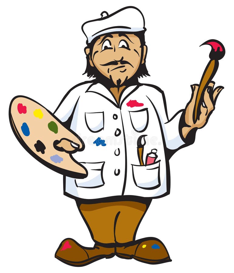 Artist stock vector. Illustration of characters, drawing - 49002502