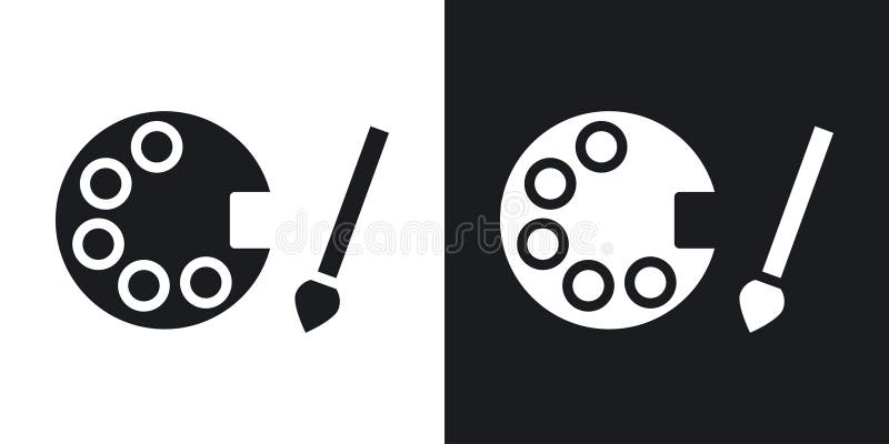 Artist Color Palette Thin Line Vector Icon Set Stock Vector ...