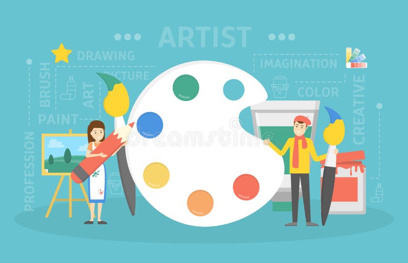 Artist Creative Boy Vector Character Stock Illustrations – 1,603 Artist ...