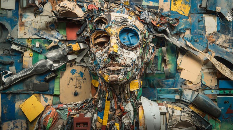An Artist Constructs a Unique Piece Using Various Recycled Materials ...