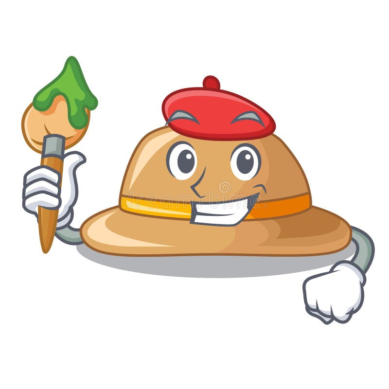 Artist Cork Hat Isolated on the Mascot Stock Vector - Illustration of ...